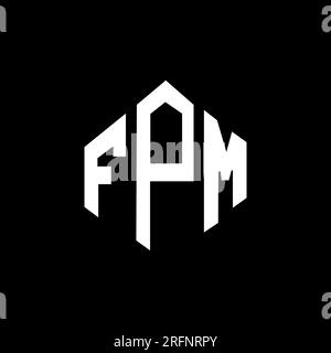 FPM letter logo design with polygon shape. FPM polygon and cube shape logo design. FPM hexagon ...