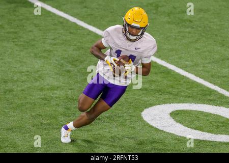 LSU wide receiver Jalen Brown (14) and quarterback Rickie Collins (10 ...