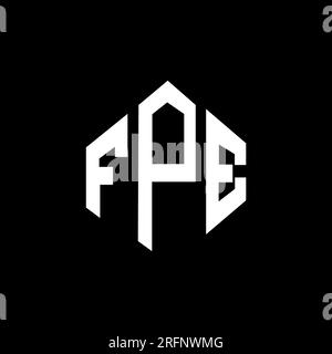 FPE letter logo design with polygon shape. FPE polygon and cube shape ...