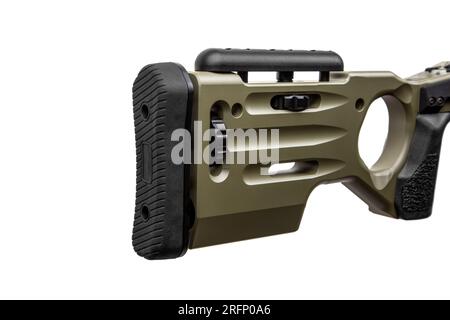 Modern sniper rifle on a lightweight aluminum chassis. Long range bolt ...