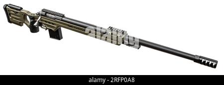 Modern sniper rifle on a lightweight aluminum chassis. Long range bolt ...