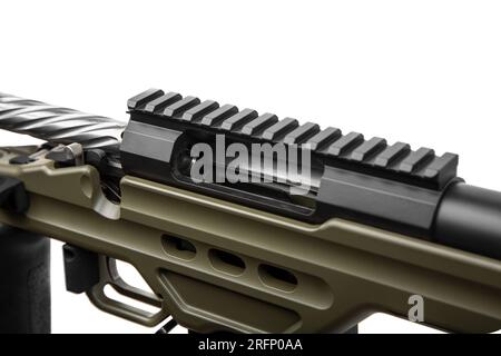 Modern sniper rifle on a lightweight aluminum chassis. Long range bolt ...