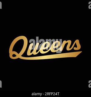 Queens lettering design. Queens, New York city, typography design ...