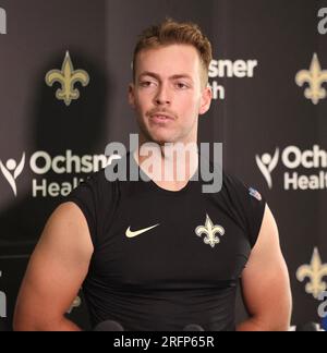 Quarterback Jake Haener #3 of the New Orleans Saints in the second-half ...