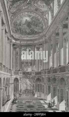 French Baroque architecture of Versailles Royal Palace near Paris Stock ...