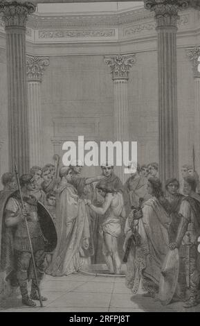 The baptism of Clovis I, King of the Franks on Christmas Day 508 by ...