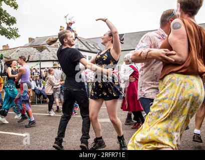 Folk dancing in the Anchor Inn garden in glorious sunshine during the ...