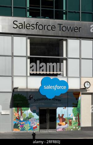 Salesforce Tower entrance at 3 Bryant Park, on Sixth Avenue in New York ...