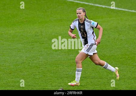 Miriam Hils (13) of Germany pictured during a female soccer game ...