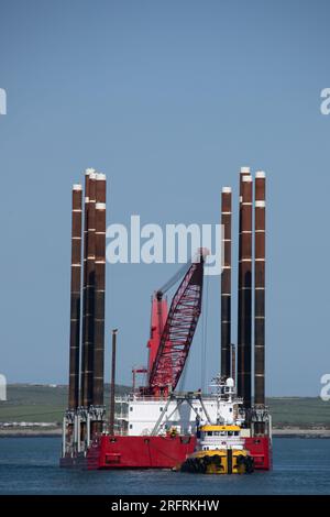 Excalibur Fugro Seacore drilling rig Holyhead harbour Anglesey Stock ...