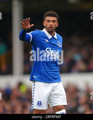 Everton’s Ben Godfrey during a pre-season friendly match at Goodison ...