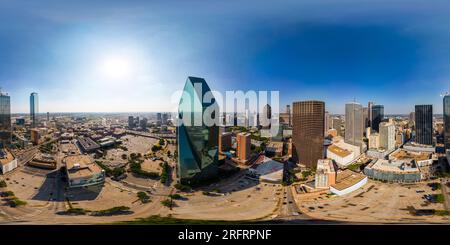 360° view of Dallas, TX, USA - July 28, 2023: Aerial drone 360 photo ...