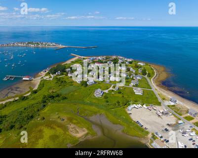 Scituate Harbor aerial view including First Cliff village in town of ...