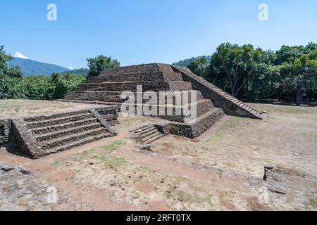 Ancient seven layer pyramid in the archaeological site of Tingambato ...