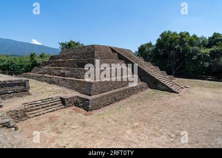 Ancient seven layer pyramid in the archaeological site of Tingambato ...