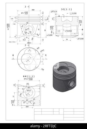 Autocad Mechanical Drawings Piston