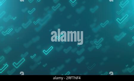 Glowing Tick symbols. Computer generated 3d render Stock Photo - Alamy