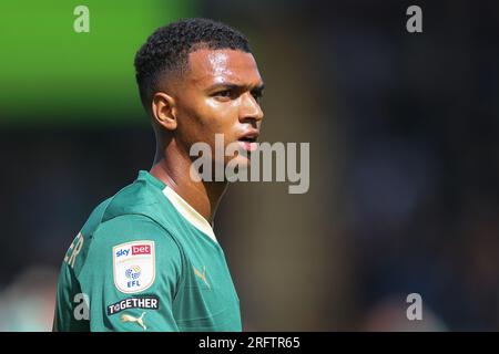 Morgan Whittaker #10 of Plymouth Argyle arrives during the Sky Bet ...
