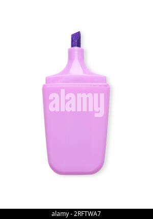One violet marker on white background, top view Stock Photo - Alamy