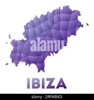 Ibiza icon. Vector polygonal map of the island. Ibiza icon in geometric ...