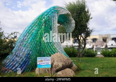 Acciaroli, Pollica, Cilento, Italy - monument to recycling made with ...