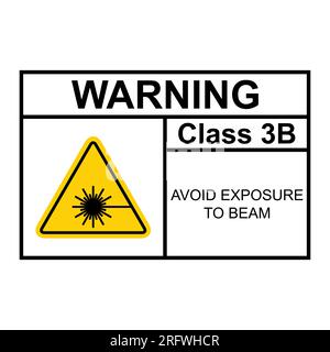 Laser radiation danger class 3B label icon, safety information symbol ...