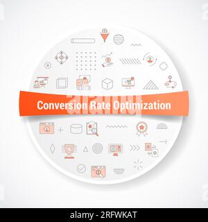 cro conversion rate optimization concept for infographic template banner with four point list ...