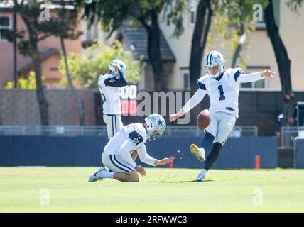 Dallas Cowboys kicker Brandon Aubrey (17) celebrates with teammates ...