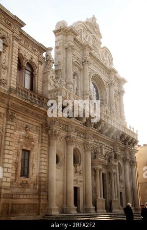 Lecce, Italy. Exterior view of the 16th century Church of the Holy ...