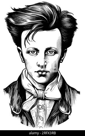 Portrait of Jean Nicolas Arthur Rimbaud Stock Vector Image & Art - Alamy