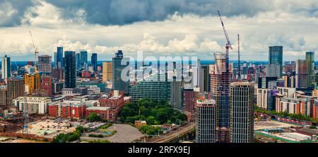 Manchester Cityscape as seen from Victoria Riverside Stock Photo - Alamy