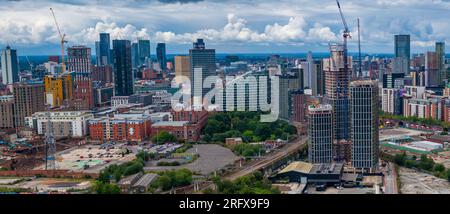 Manchester Cityscape as seen from Victoria Riverside Stock Photo - Alamy