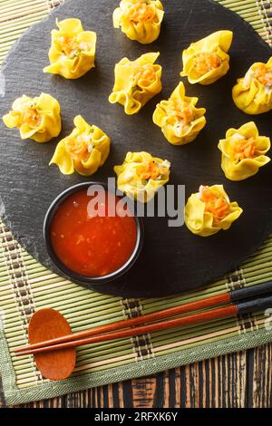 Delicious dim sum, famous cantonese food in asia - Fried fish and ...