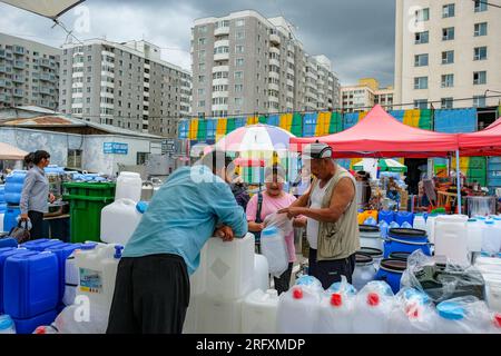 Ulaanbaatar, Mongolia - August 2, 2023: Narantuul Market, also known as ...