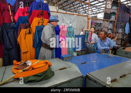 Ulaanbaatar, Mongolia - August 2, 2023: Traditional clothes in the ...