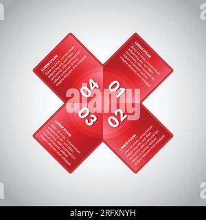 Vector graphics infographics with four options. Template for creating ...