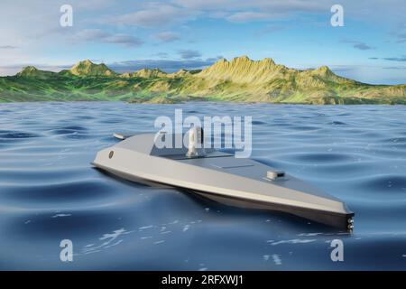 Unmanned Surface Vessel - 3D Rendering Stock Photo - Alamy