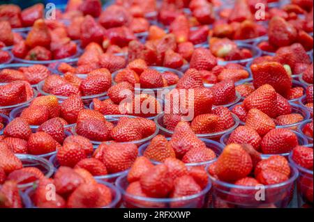 Strawberries inside London's famous Borough Market Stock Photo - Alamy