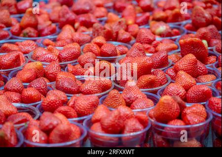Strawberries inside London's famous Borough Market Stock Photo - Alamy