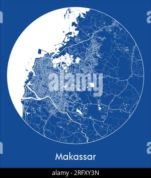 City Map Makassar Indonesia Asia vector illustration Stock Vector Image ...