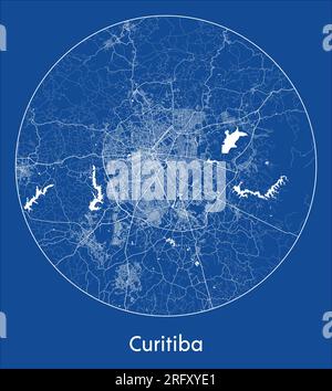 City Map Curitiba Brazil South America vector illustration black white ...