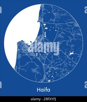 Urban vector city map of Haifa, Israel, middle east Stock Vector Image ...