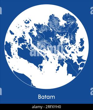 Vector map of Batam, Indonesia. Urban city road map poster illustration ...