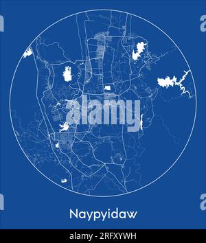 City Map Naypyidaw Myanmar Asia vector illustration Stock Vector Image ...