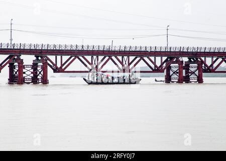 In the rainy season, with the Kalurghat Bridge inaccessible for three ...