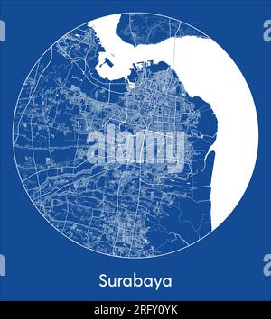 Vector map of Surabaya, Indonesia. Urban city road map poster ...