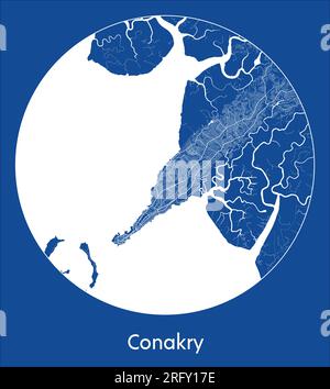 Vector map of Conakry, Guinea. Urban city road map poster illustration ...