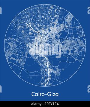 Giza map, Egypt. City map, vector streetmap with roads and rivers Stock ...