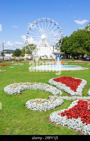 Big wheel and Princess theatre, Torquay seafront, South Devon Stock ...