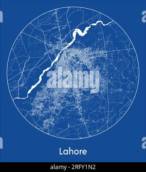 Urban vector city map of Lahore, Pakistan, Asia Stock Vector Image ...